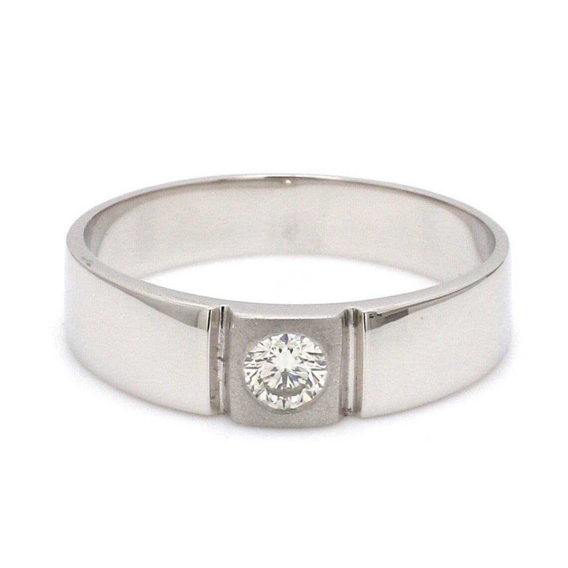25-pointer Single Diamond Platinum Ring for Men SJ PTO 311-Z - Etsy