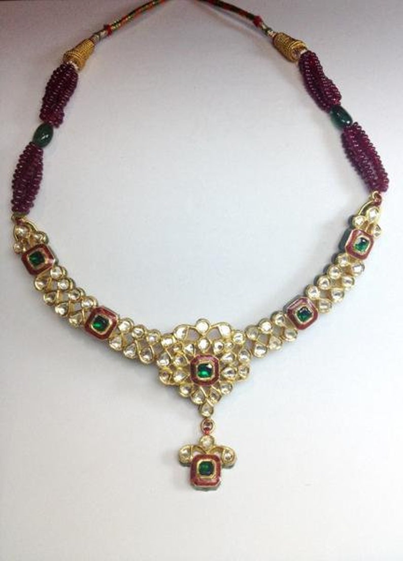 Light Weight Uncut Diamond Polki Necklace Set by Jewelove - Etsy