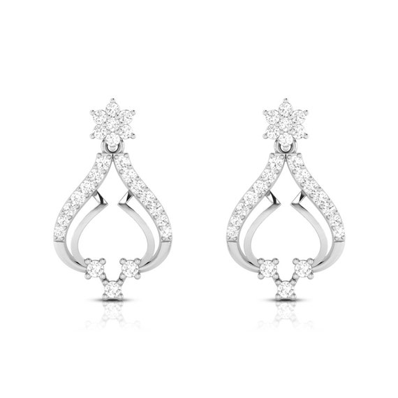 Designer Platinum Earrings With Diamonds for Women JL PT E N 3 Etsy Canada