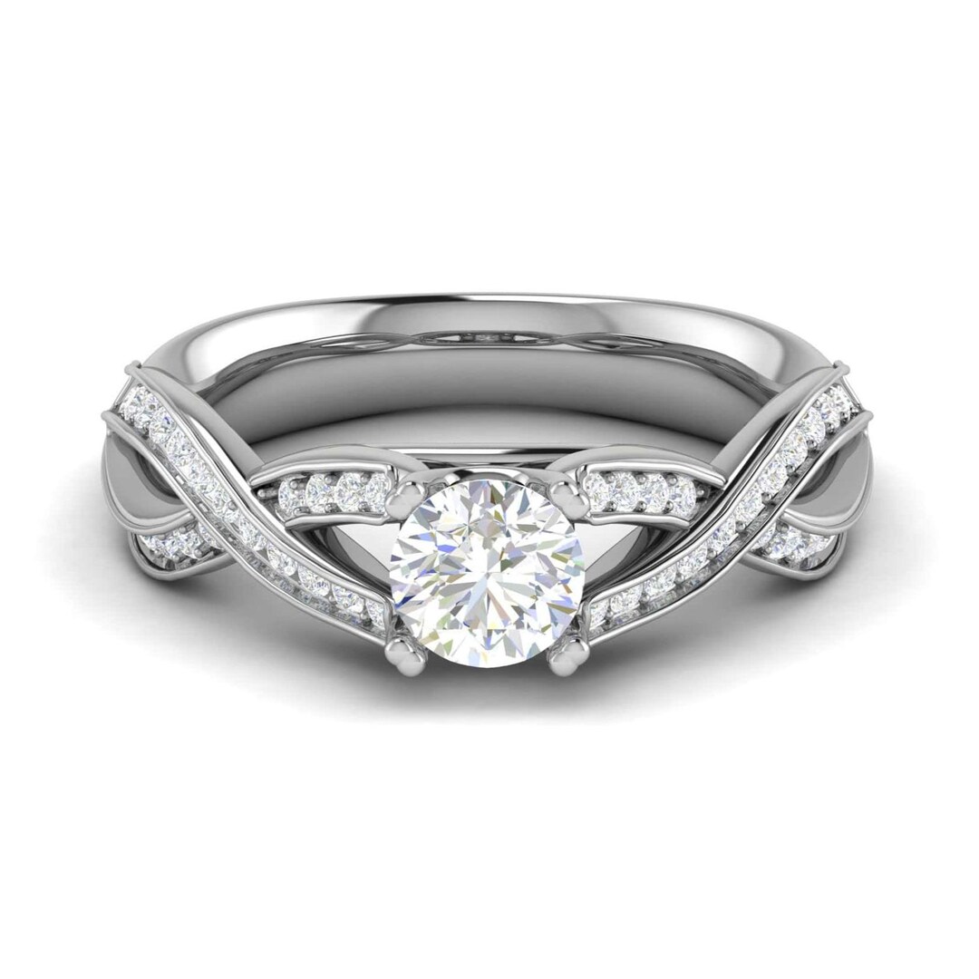 30-solitaire Diamond Twisted Shank Platinum Ring JL PT Rp RD 148 - Etsy