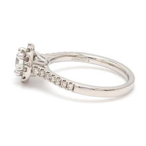 40-pointer Platinum Solitaire Engagement Ring With Diamond Halo & Shank ...