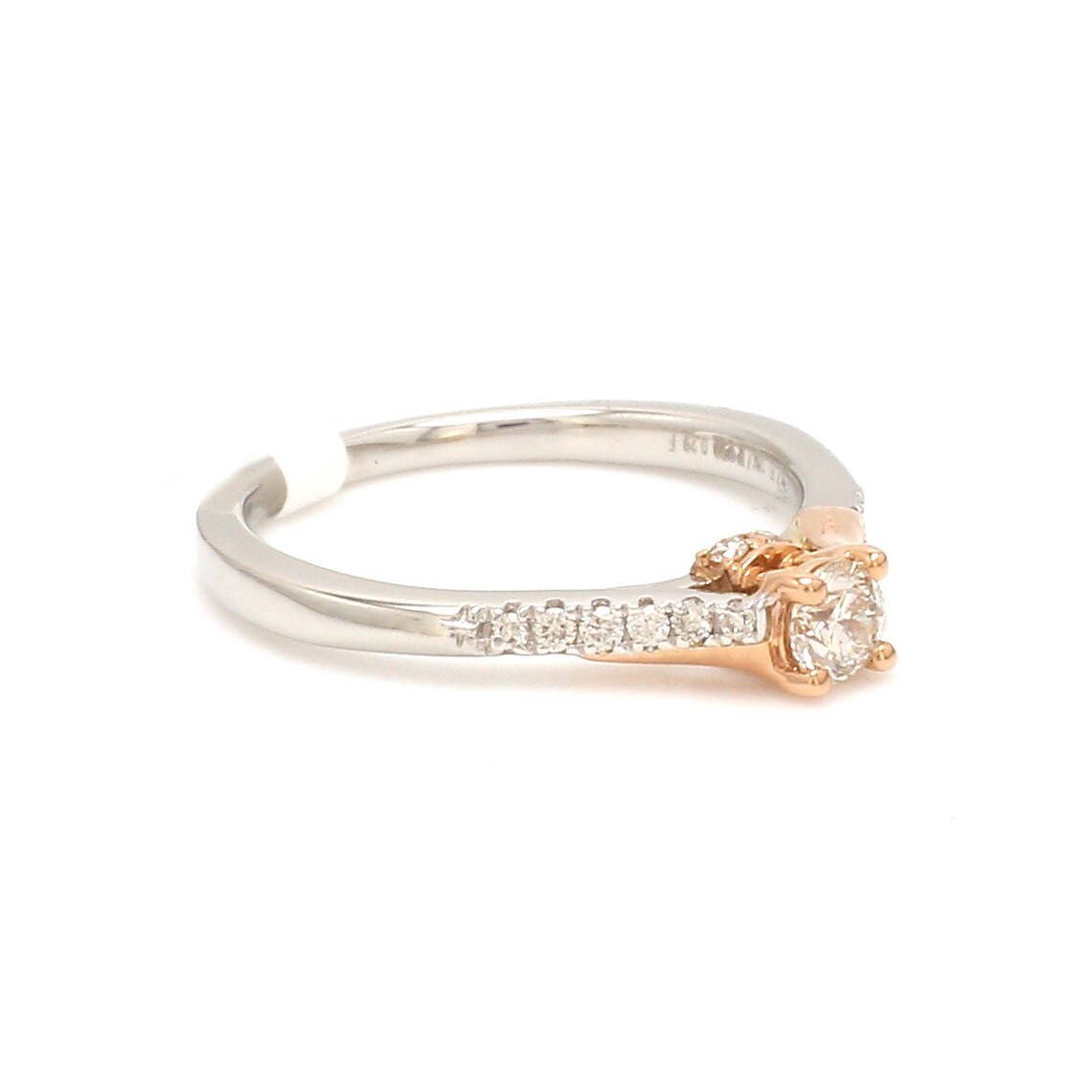 15 Pointer Platinum & Rose Gold Diamond Ring for Women JL PT 1158 - Etsy