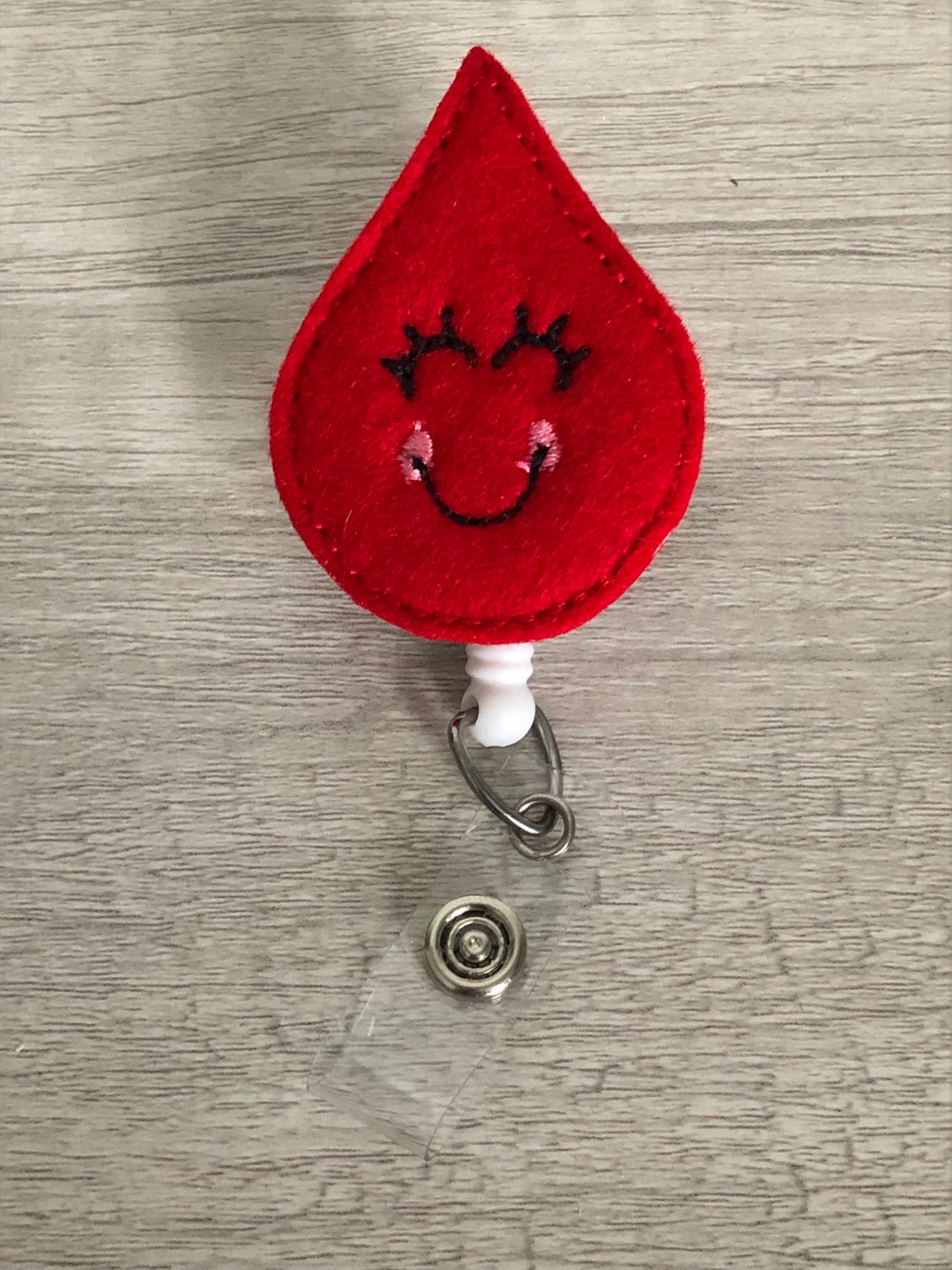 Happy Blood Drop,lab Tech Badge,phlebotomist Badge Reel, Felt Badge,id ...