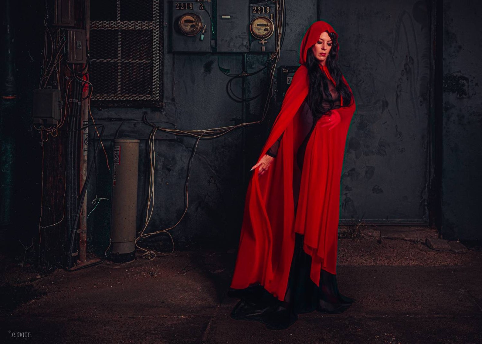 See Through Cape Red Hooded Cloak Cloak Veil Halloween - Etsy