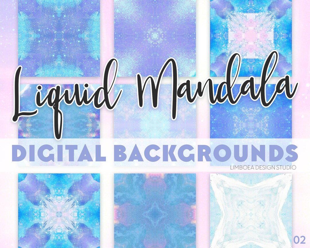 Liquid Mandala Digital Background Set - Digital Papers - Creative ...