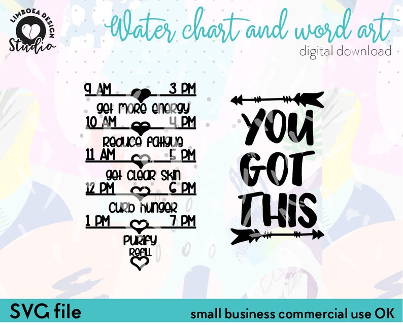 Water Intake Chart SVG Water Timeline You Got This Arrows Cute Water ...