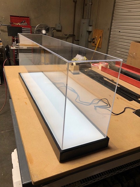 Custom Fabricated Clear Acrylic Display Case Box White Etsy