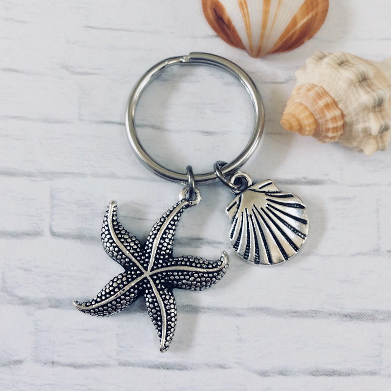 Beaded Key Chain Seashell - Etsy