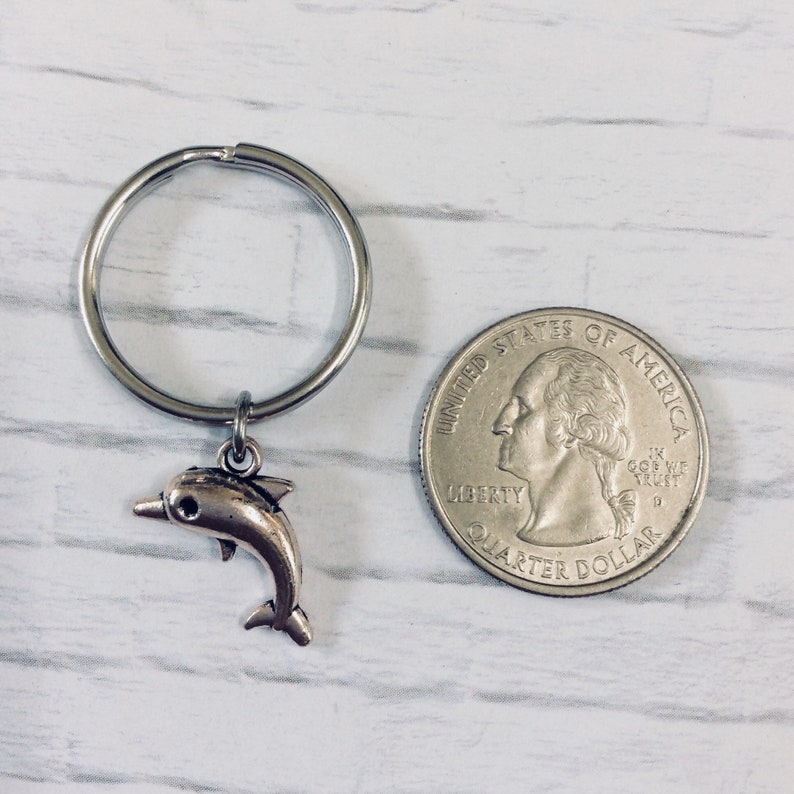 DOLPHIN KEYCHAIN, Beach Charm Key Ring, Beach Keychain, Nautical Key ...