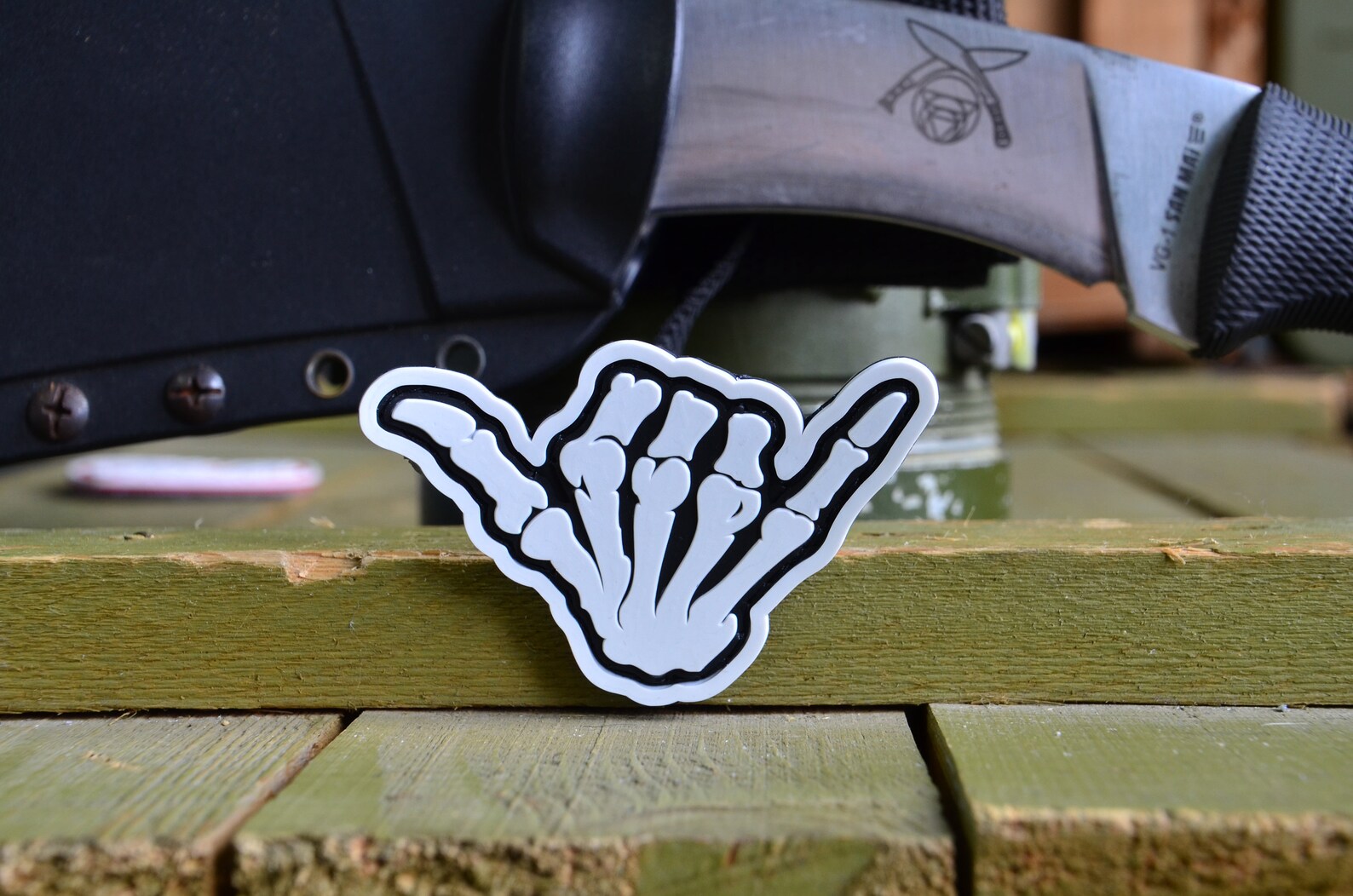 Jumbo Shaka Hang loose bones PVC Tactical morale patch | Etsy