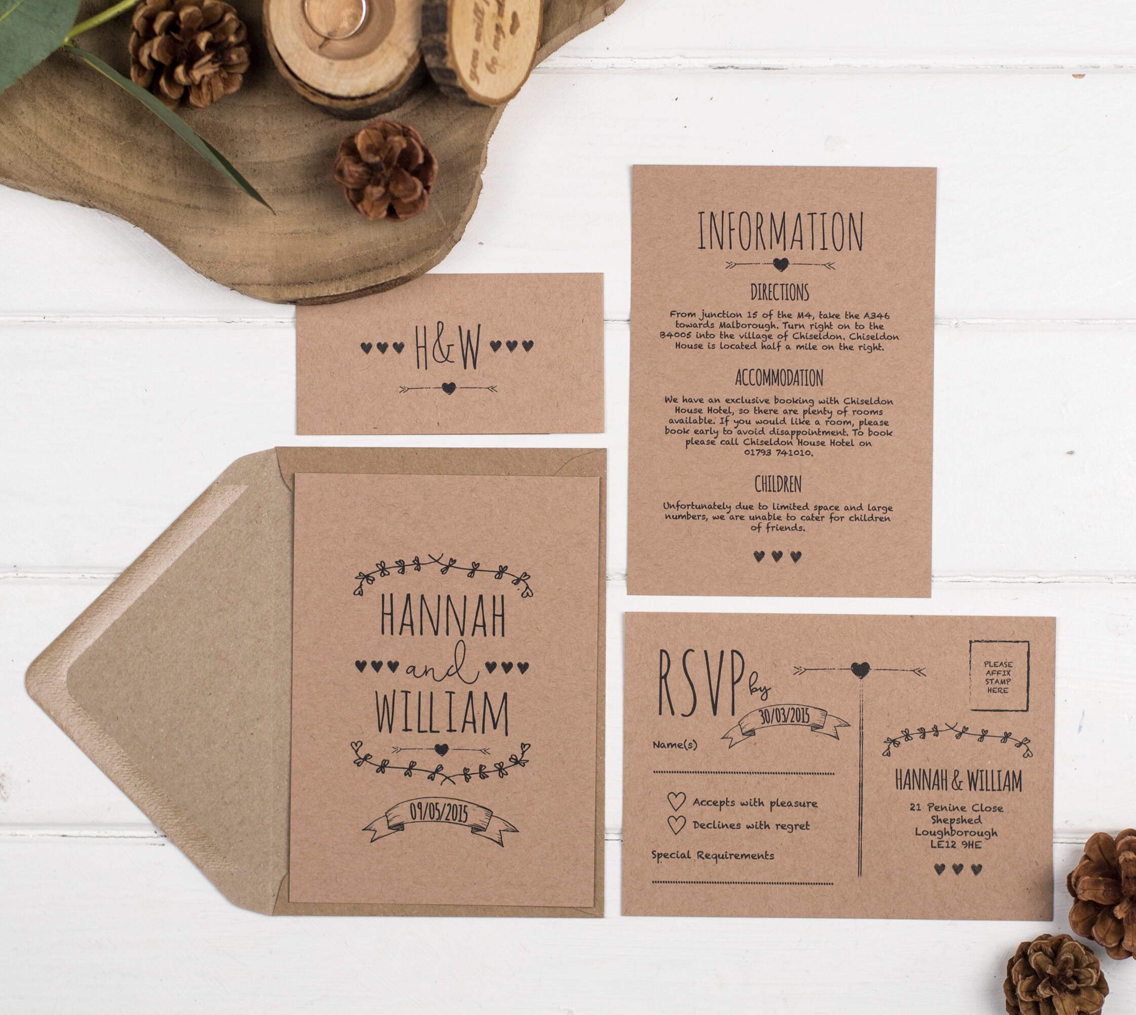 Brown Kraft Paper Invitations