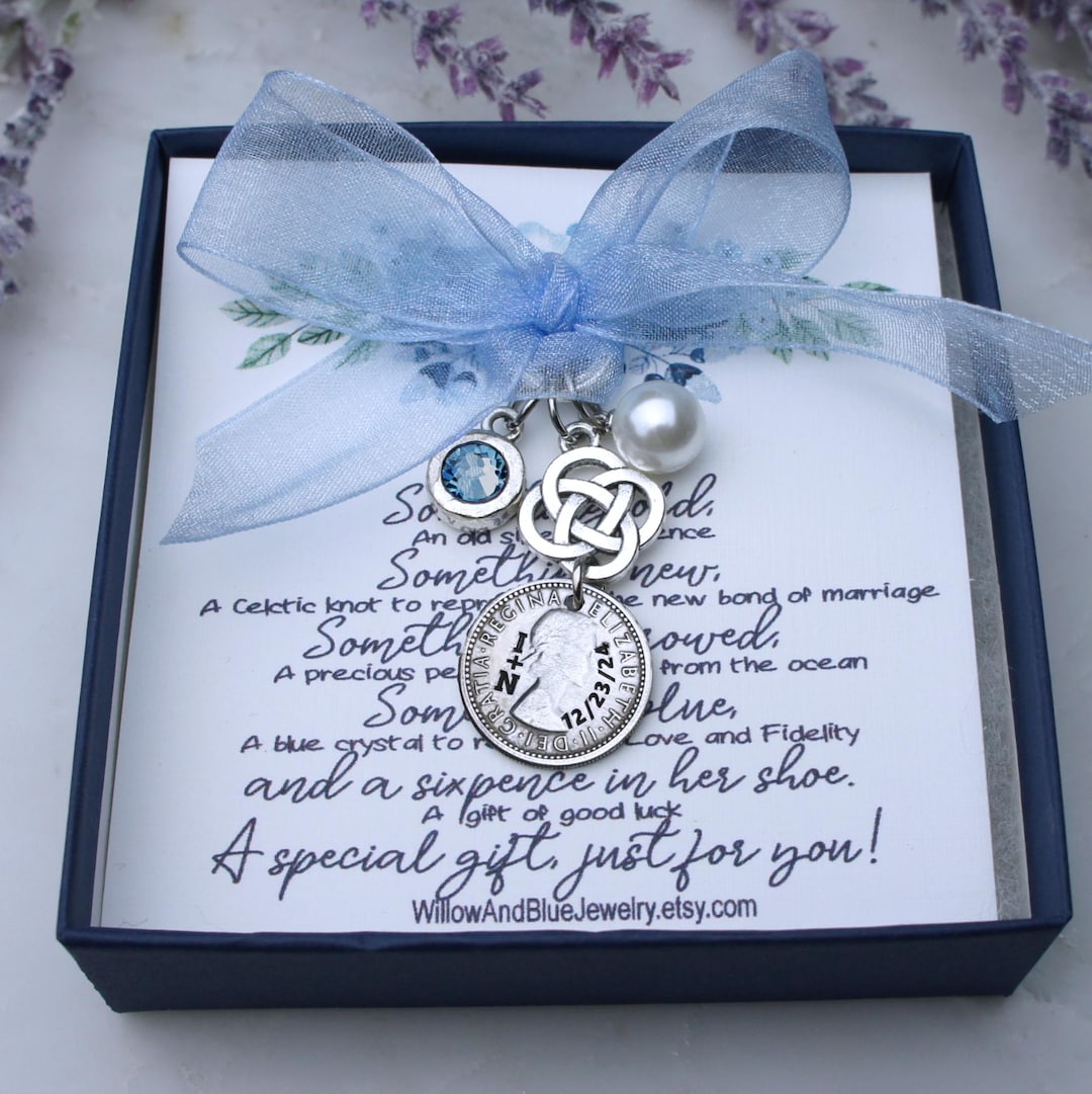 Something Old Something New Something Borrowed Something Blue, Unique Real Personalized Sixpence ...