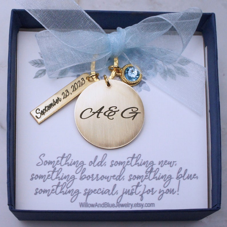 Something Blue Bouquet Charm Gold Bride Something Blue - Etsy