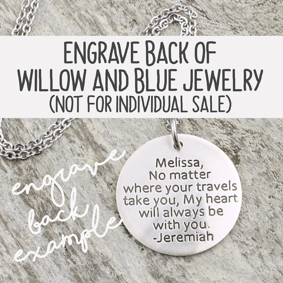 Add on - ENGRAVE the BACK of Willowandbluejewelry Pewter and Silver ...