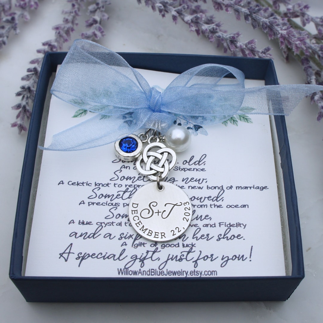 Something Blue for Bride From Mom for Bride Bouquet, Bride Keepsake ...