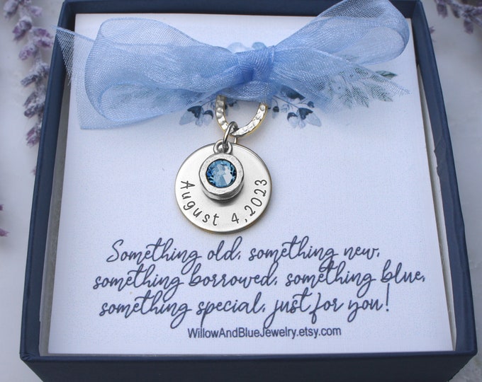 Something Blue for Bride, Engraved Bride Gift From Mom, Something Blue ...