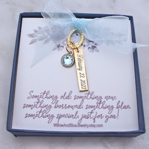 Engraved Bride Gift From Mom Friend Something Blue for Bride - Etsy