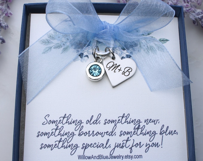 Something Blue Bouquet Charm, Bride Gift From Mom, Something Blue for ...