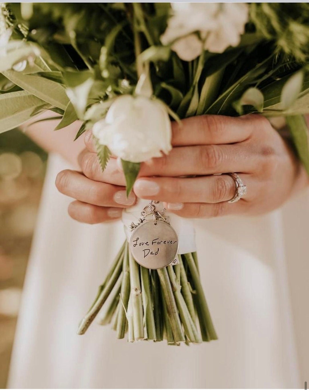 Handwritten Wedding Bouquet Charm, Wedding Memorial Bouquet Charms ...