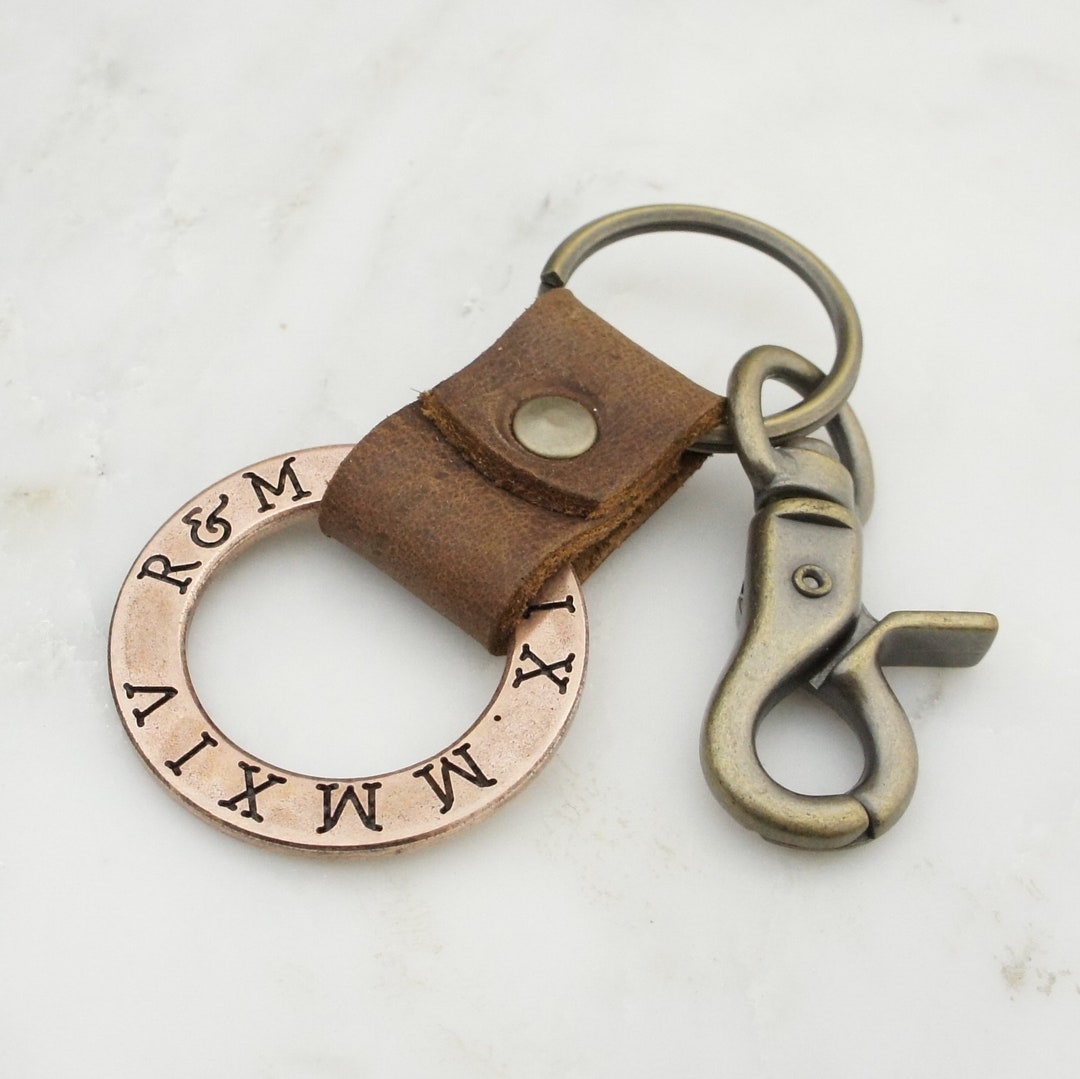 Roman Numeral Keychain, Wedding Date Keyring, Anniversary Gifts for ...