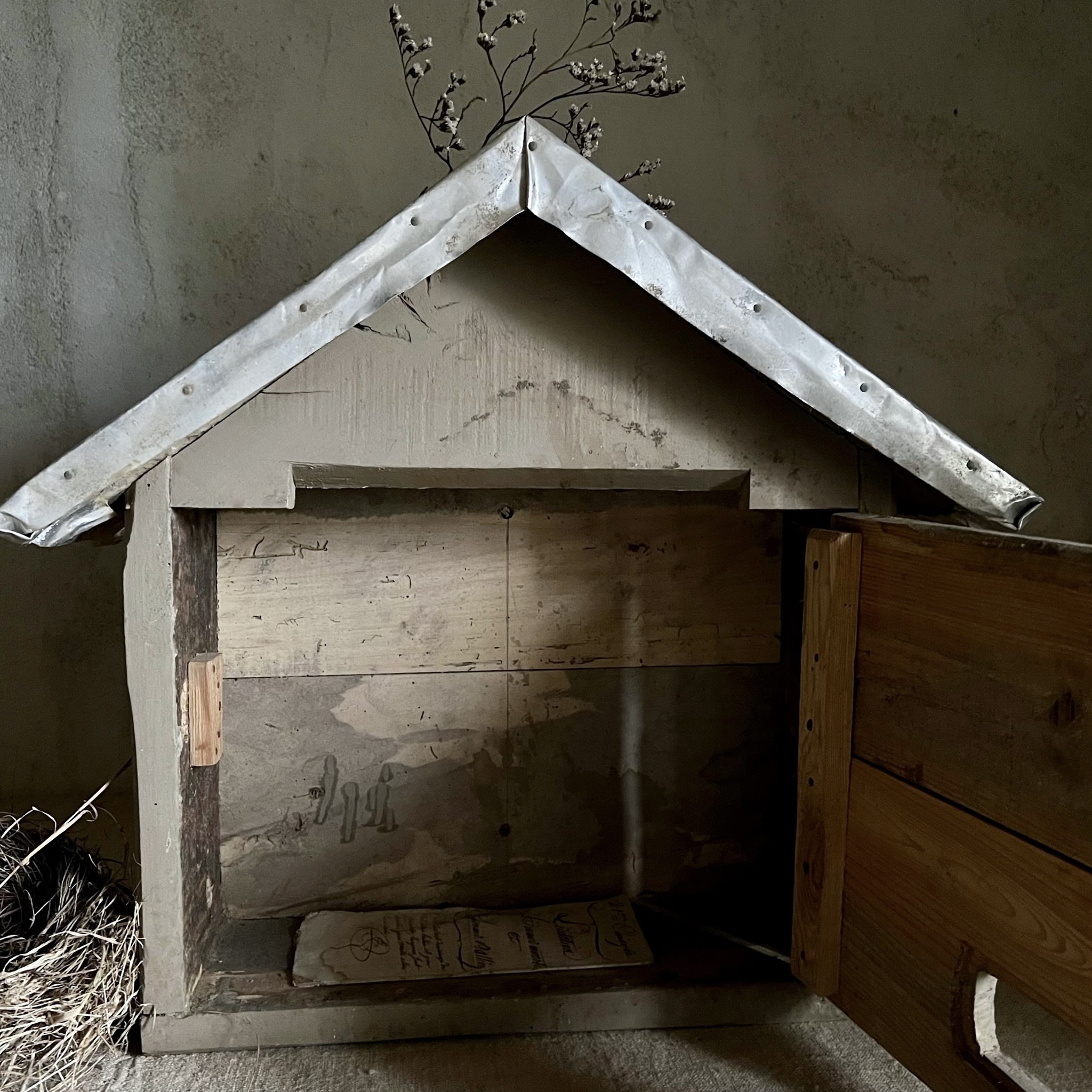Large Antique French Wooden Letter Box. Handmade Mailbox. Birdhouse ...