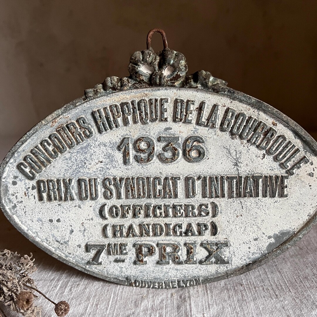 Antique French Farming Sign. Horses. Iron Plaque. Horses Trophy. 1936 ...