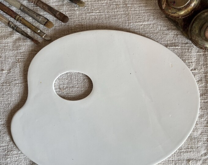 Antique French White Ironstone Painting Palette Stamped CREIL MONTEREAU ...