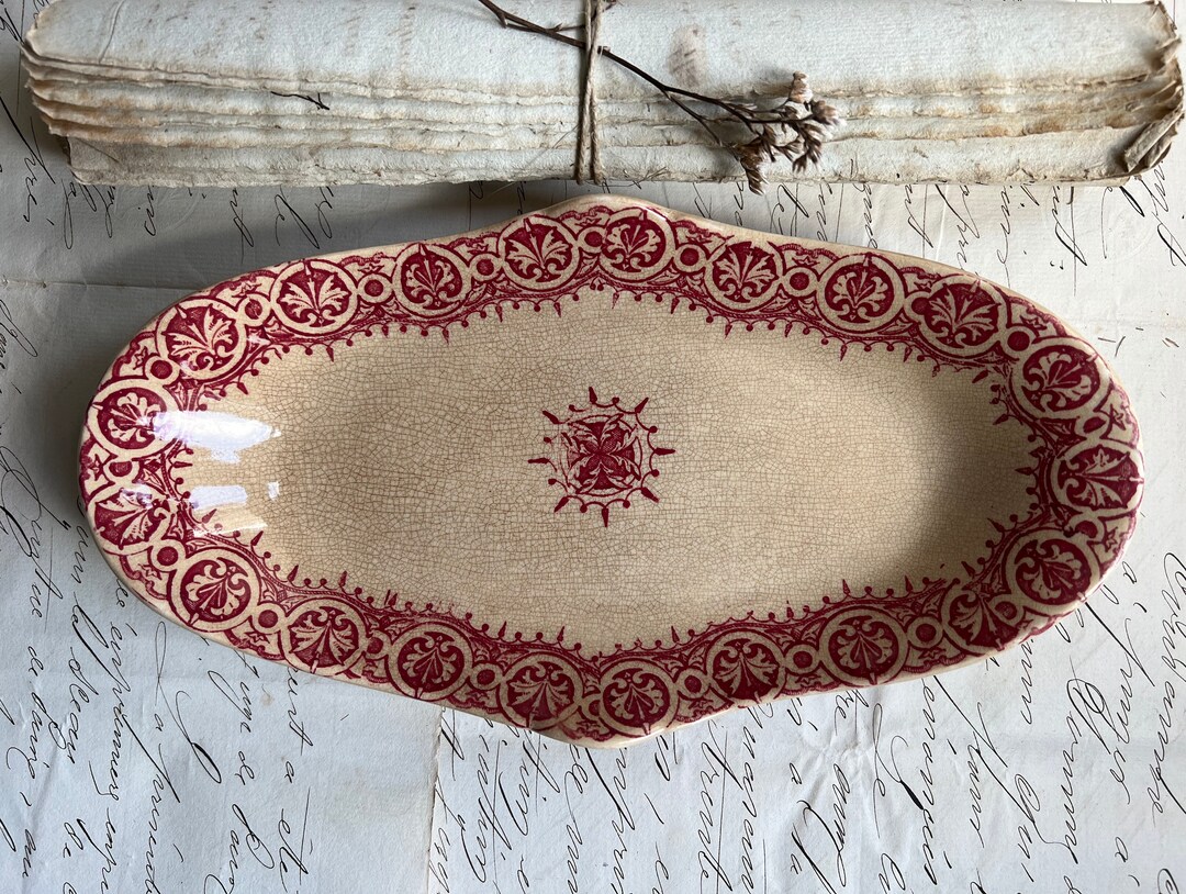Antique French Ravier. Tea Stained Red. Ironstone. Jules - Etsy