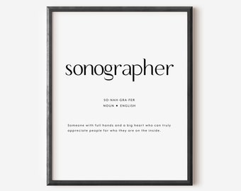 Sonographer Definition PRINTABLE Wall Art, Sonagraphy Student ...