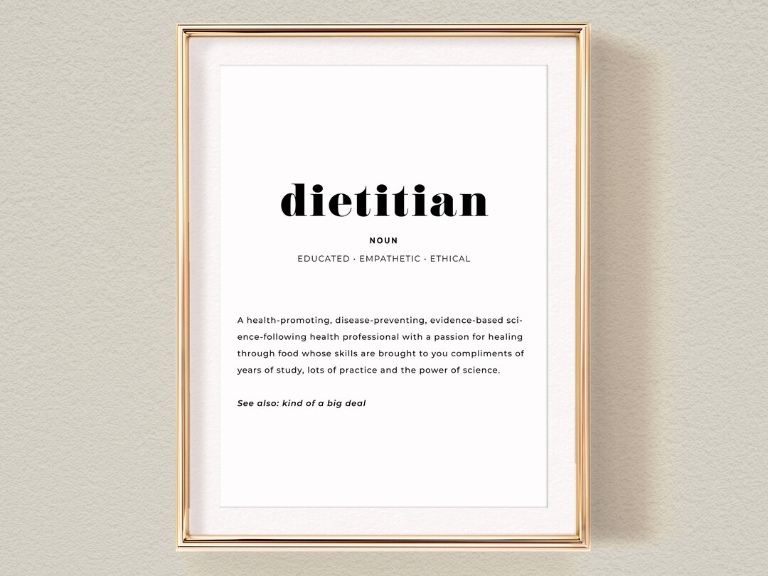 Registered Dietition Gift, Dietition Definition Poster Office Wall ...