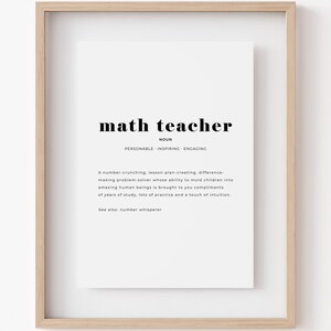 Math Teacher Gift, Printable Math Classroom Decor, High School Teacher ...