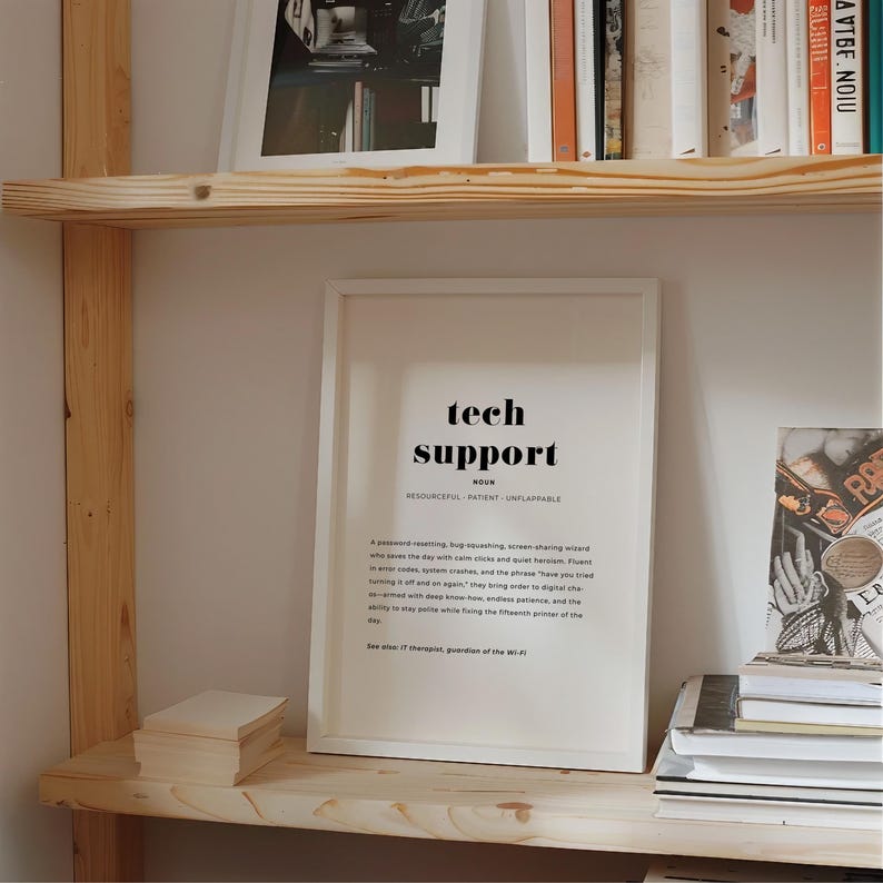 Tech Support Definition Printable Wall Art | Funny Gift for IT Support ...