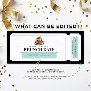 Brunch Date Voucher, Editable Gift Certificate, Romantic Anniversary ...