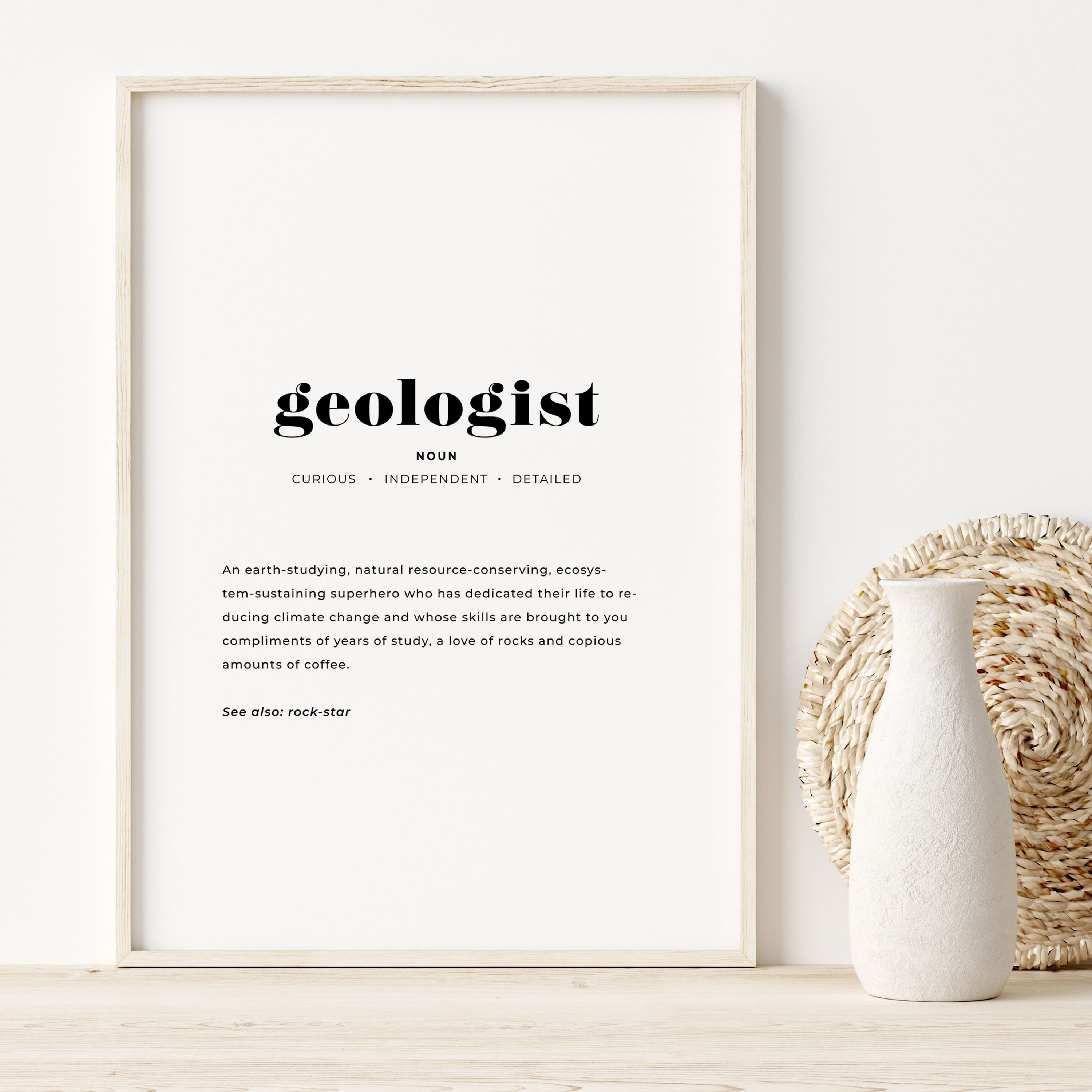 Geologist Definition Geology Print, Office Wall Art, Graduation Gift ...
