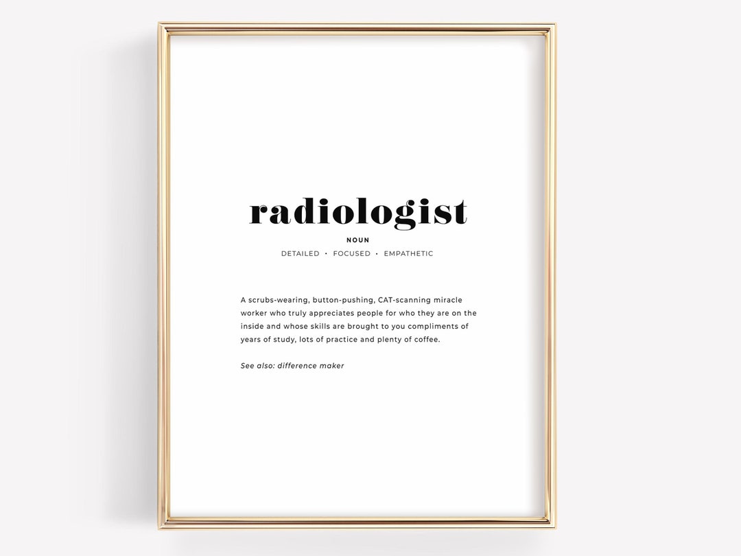 Radiologist Definition Print, Interventional Radiology Poster, Clinical ...