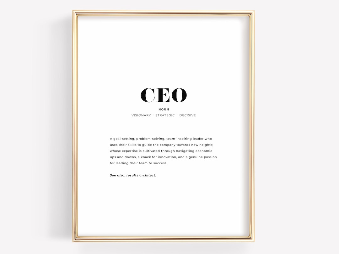 CEO Definition Wall Art Gift, Executive Office Wall Decor, MBA ...