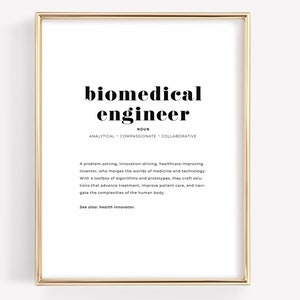 Biomedical Engineer Definition Wall Art Gift, Biomedical Scientist ...