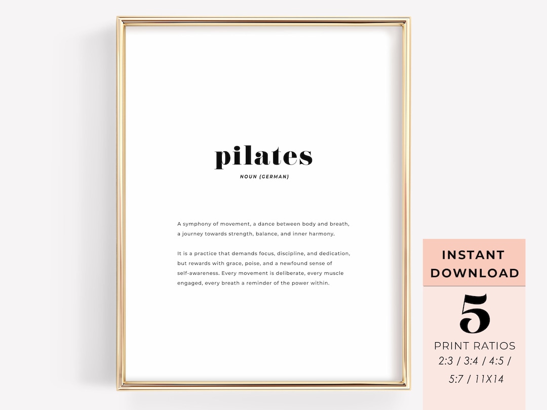 Pilates Poster Definition Print, Pilates Studio Wall Art, Massage ...