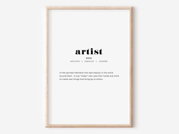 Printable Artist Definition Wall Decor Art School Graduation - Etsy