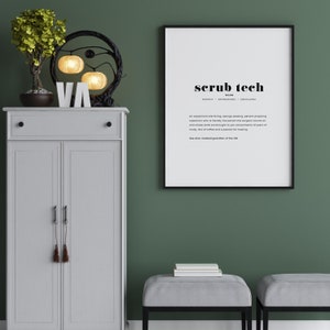 Scrub Tech Definition Print, Surgical Tech Instructor Gift, Surgical ...