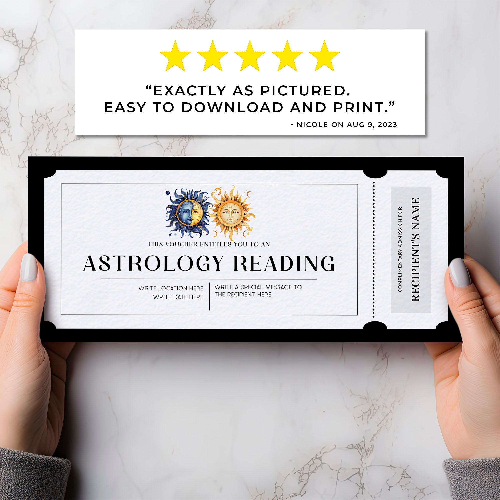 Astrology Coupon Gift Certificate, Editable Astrology Reading Voucher ...