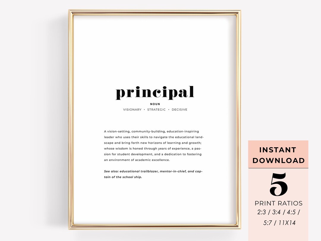 School Principal Definition PRINTABLE Office Wall Art, Principal Thank ...