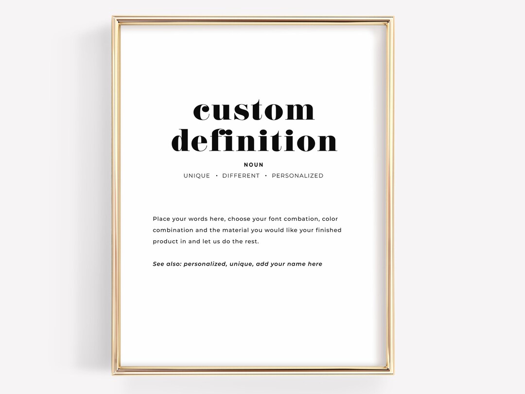 Custom Definition Print, Professional Definition Wall Art - Etsy
