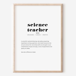 Science Teacher Definition Print, Science Classroom Decor, Science ...