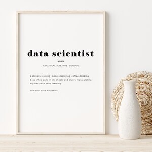 Data Science Wall Art, Data Scientist Definition Print, IT Office Decor ...