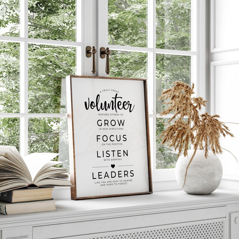 Volunteer Appreciation Gift Printable Wall Art, Volunteer Recognition ...