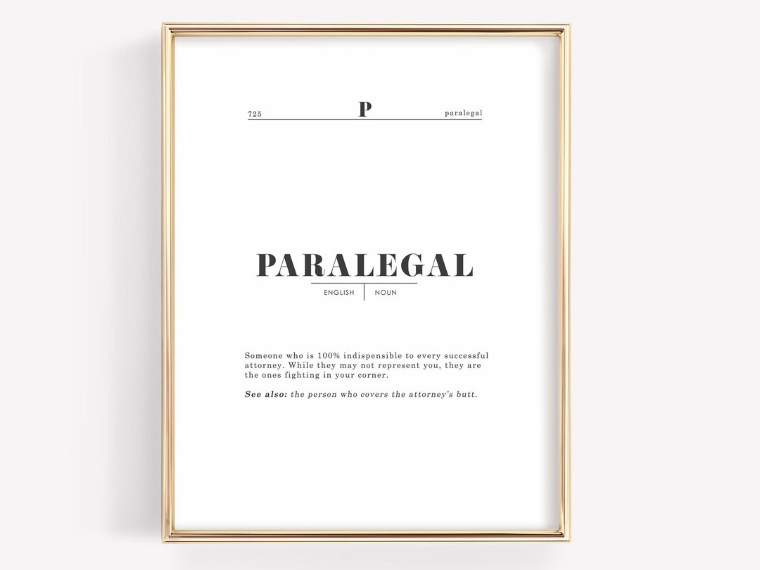 Paralegal Definition Printable Wall Art, National Paralegal Day, Legal ...