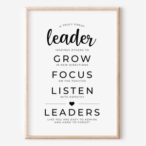 Leadership Appreciation Gift, A Truly Great Leader Quote, Best Team ...