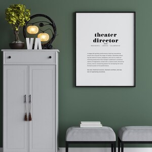 Theater Director Definition Print, Stage Director Gift, Theatre ...