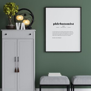 Phlebotomy Wall Art, Phlebotomist Definition Gift, Phlebotomy Poster ...
